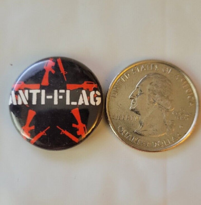 Anti-Flag Punk Rock Button Pin 1 Inch Round Black Red Star | eBay