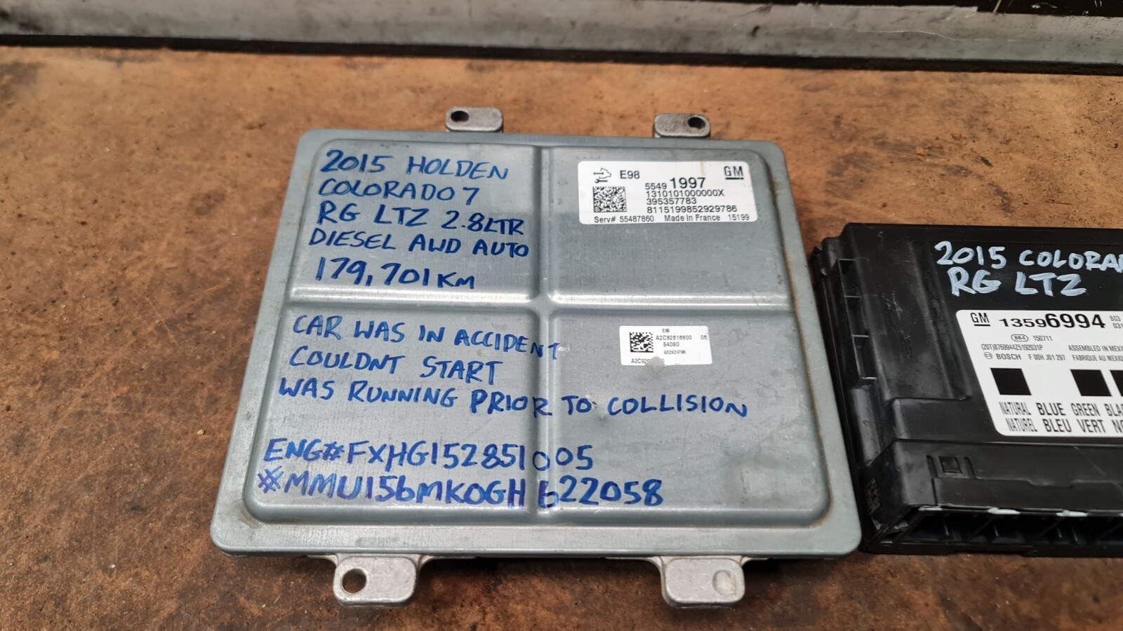 HOLDEN COLORADO 7 RG LTZ 2015 2.8LTR DIESEL AWD LOCK SET ECU BCM ...