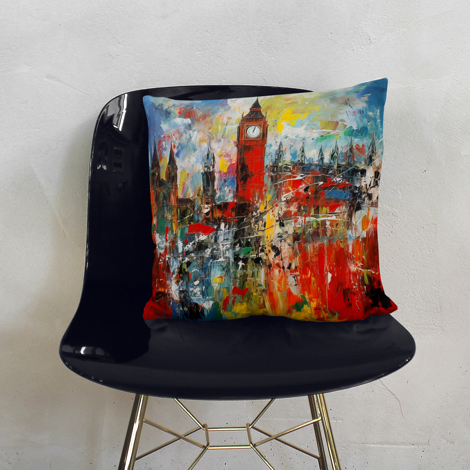 Plump Cushion London Abstract Expressionism Scatter Throw Pillow Cover ...