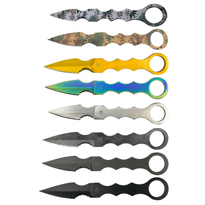 Falcon 7 1/2" Tactical Dagger and Half Serrated Single Edge Fixed Blade ...