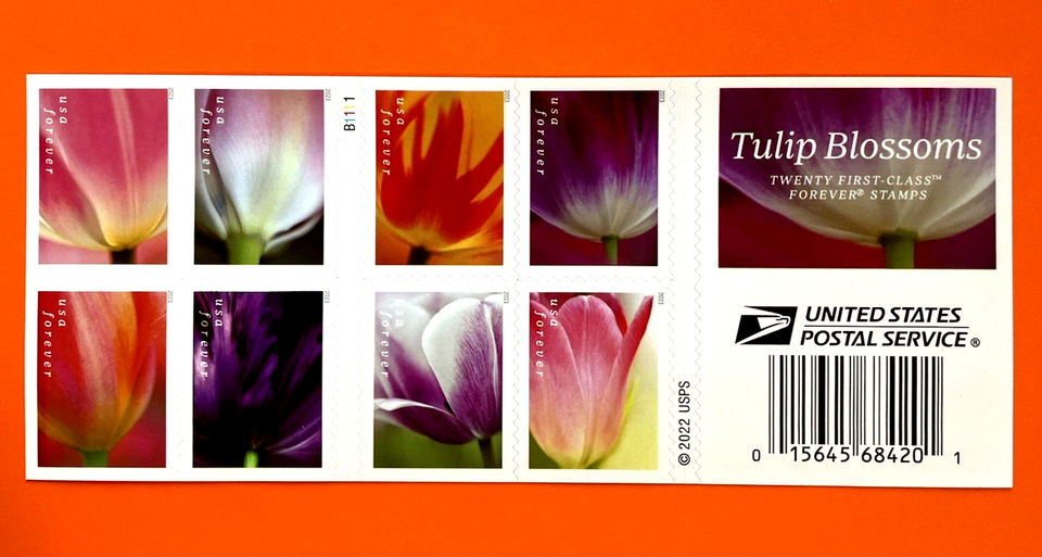 TULIP BLOSSOMS USPS FOREVER STAMPS BOOKLET OF 20 Beautiful Flowers ...