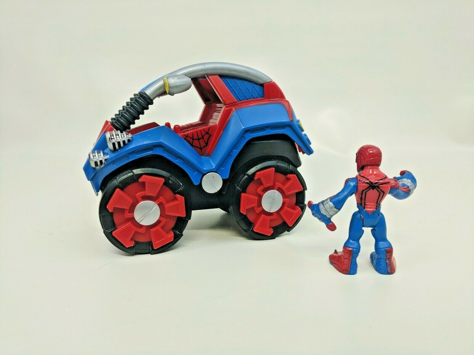 Spiderman Marvel Super Hero Action Figure Pull Back Dune Buggy Flip Car ...