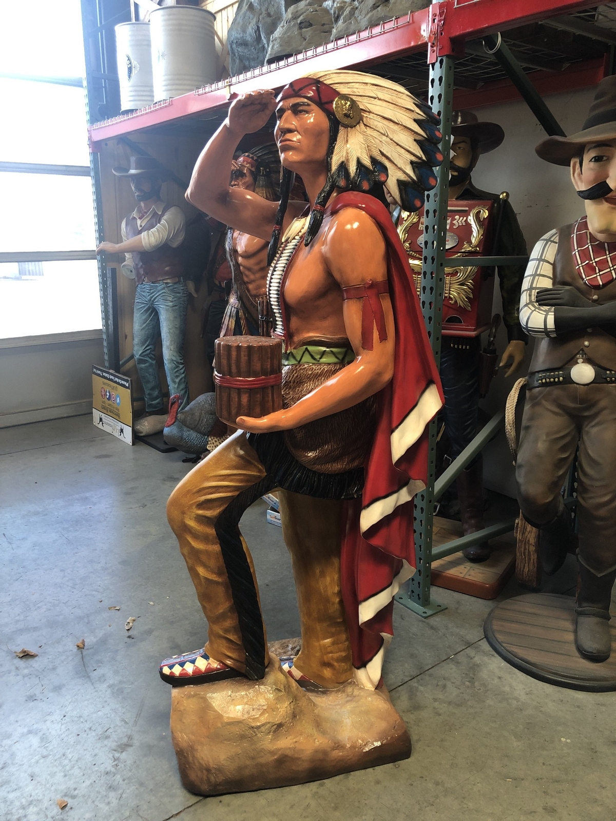 Tobacco Indian Chief Life Size Resin Statue Cigar Store Display Prop ...