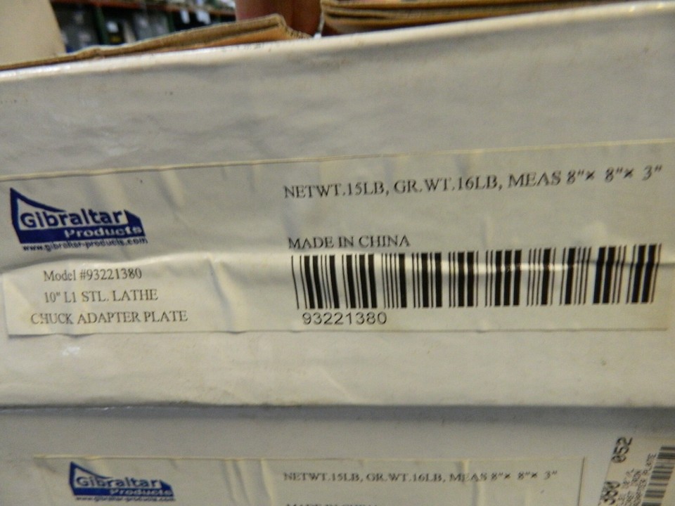 Gibraltar Adapter Back Plate for 10" Diam Lathe Chucks 93221380 | eBay
