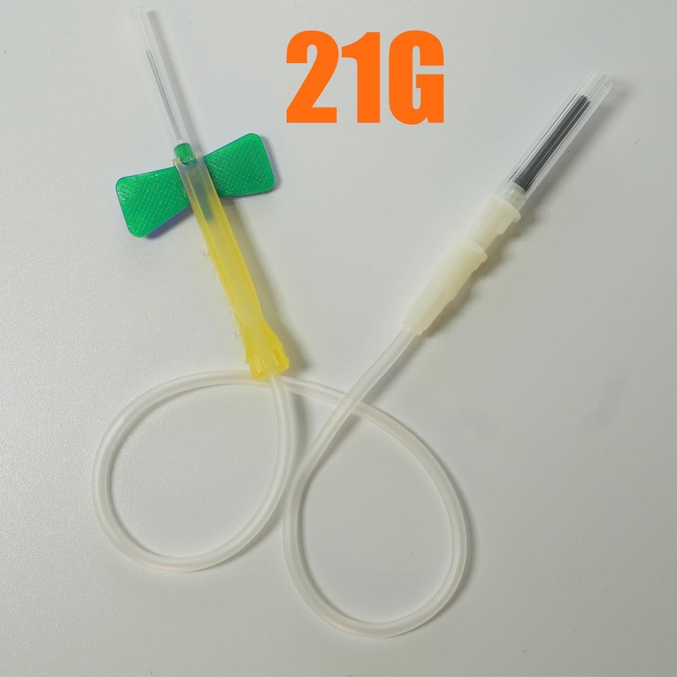 Advanced Safety Butterfly Needle with Luer Adapter, 21/23G Individually ...
