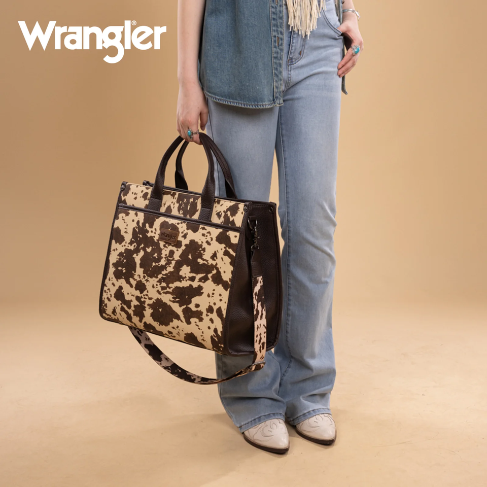 Wrangler Carry-All Large Tote Work Tote /Crossbody - Cow-Coffee | eBay