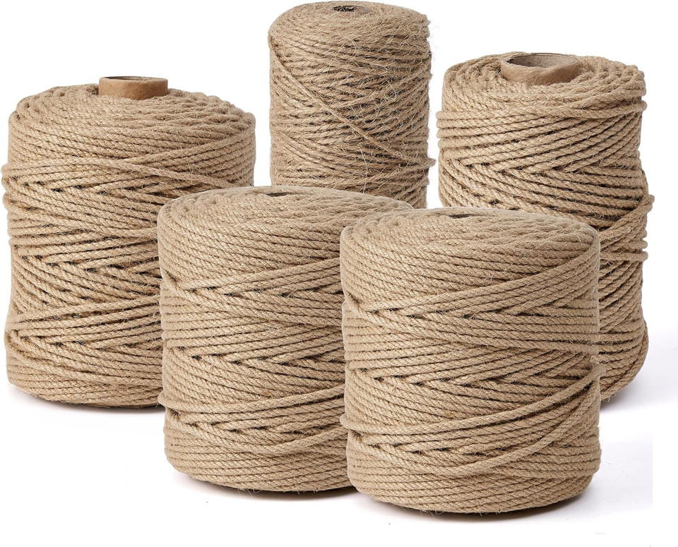 Natural Jute Twine,328 Feet 4mm Hemp Twine Rope for Gift Wrapping Craft ...