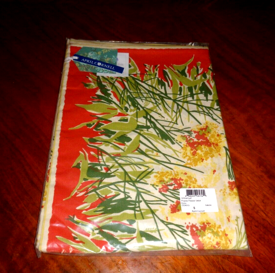 APRIL CORNELL TABLECLOTH PRAIRIE FLOWER 54" x 54" SQUARE FALL COLORS ...