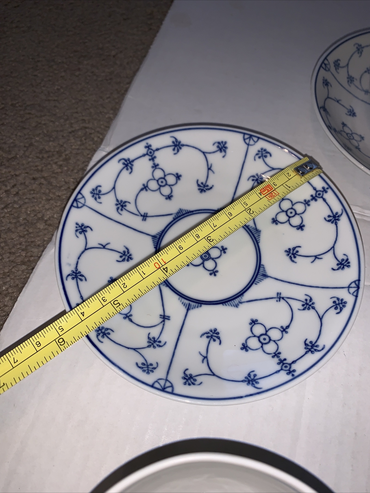 Winterling STRAWFLOWER 9 Pc Lot Blue White Vegetable Bowl Tea Cups ...