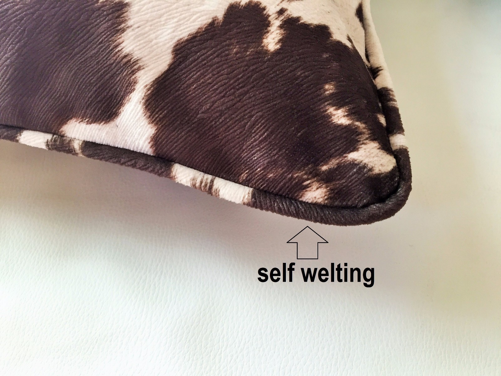 NEW Set 2 Cow Hide Print Decorative Throw Pillows 17*17 With Self ...