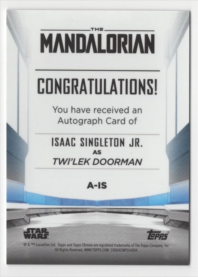 2022 Topps Chrome Mandalorian - Isaac Singleton Jr. as Twi'Lek Doorman ...