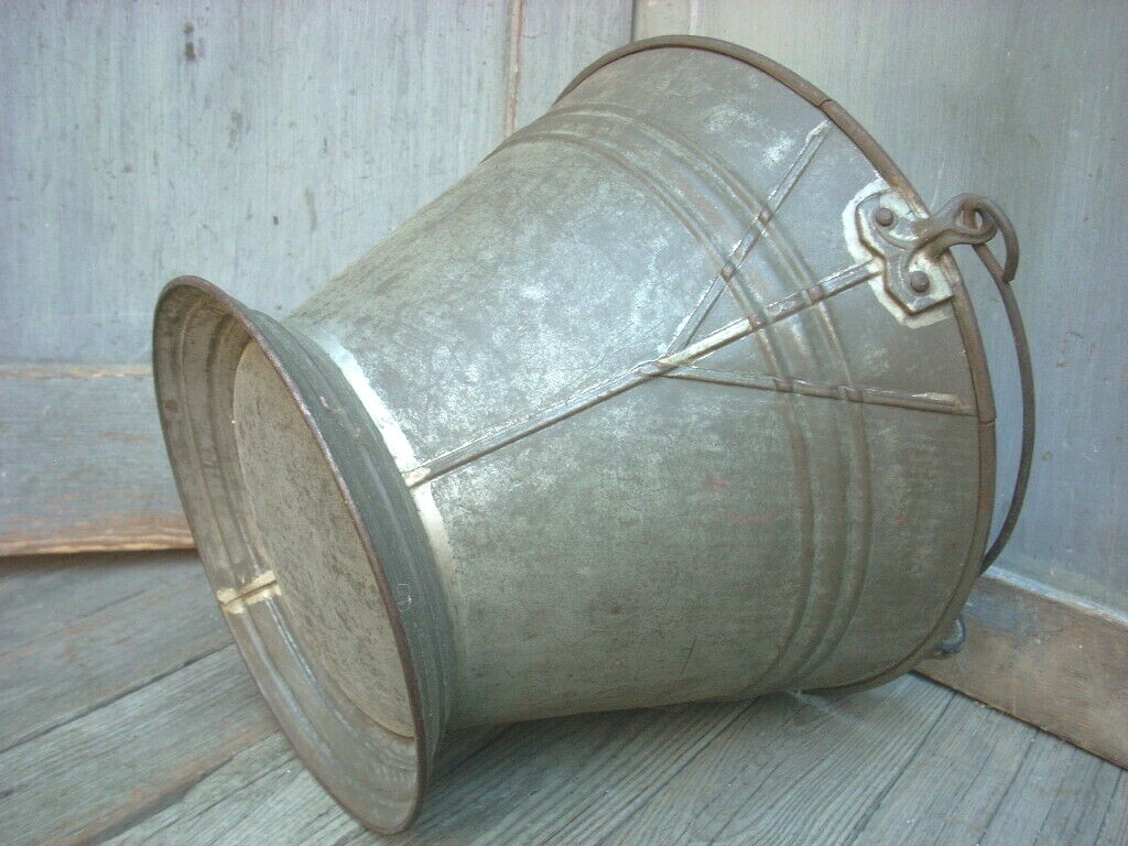 Ebay Antique Farmhouse Aluminium Bucket Rustic Metal Bucket | Vintage