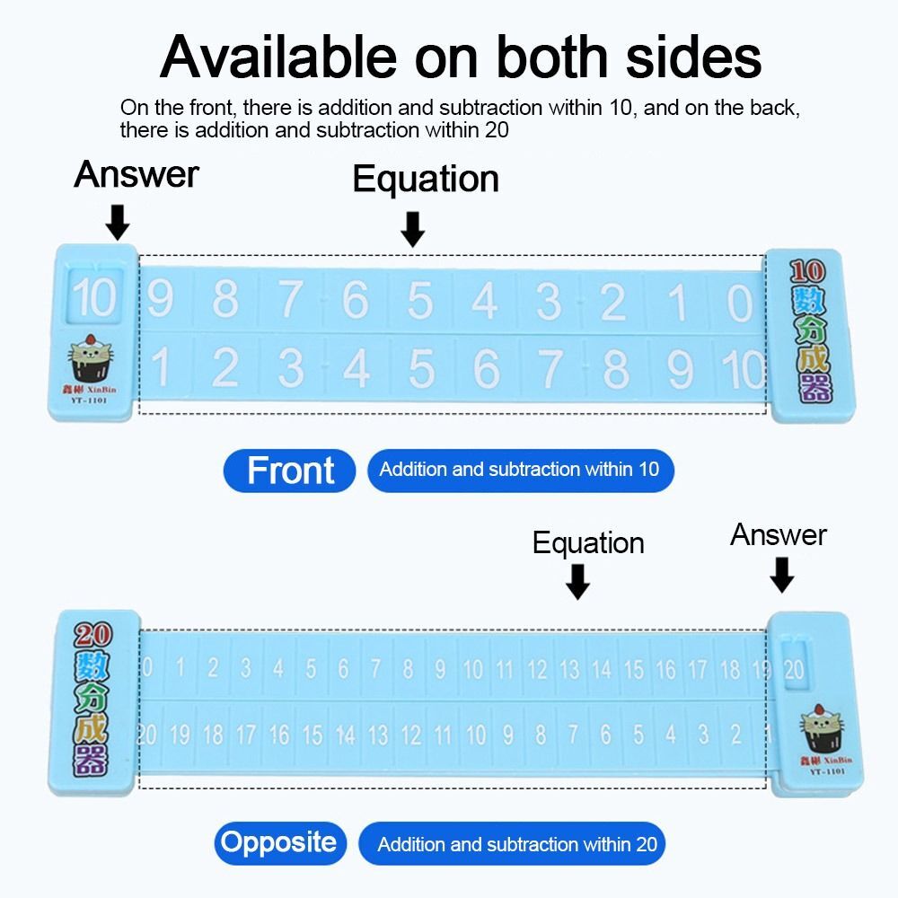 Within 20 Subtraction Ruler Pink/Blue Addition Ruler School Supplies | eBay