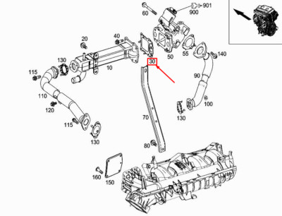 MERCEDES-BENZ GLC X253 Exhaust Gas Heat Exchanger Seal A2740980080 NEW ...