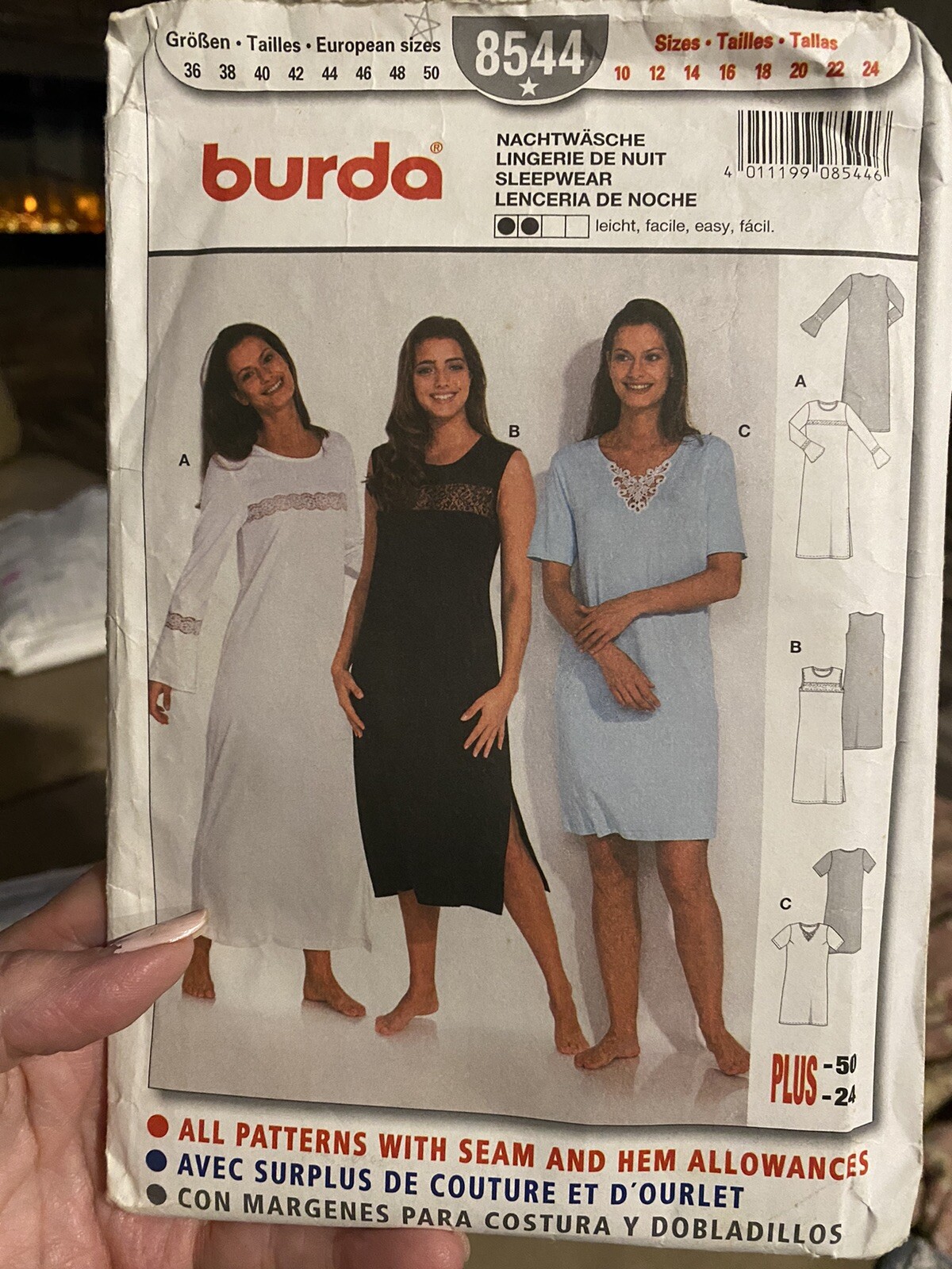 Burda 8544 Sewing Pattern Size 10-24 Lingerie Cut and Complete | eBay