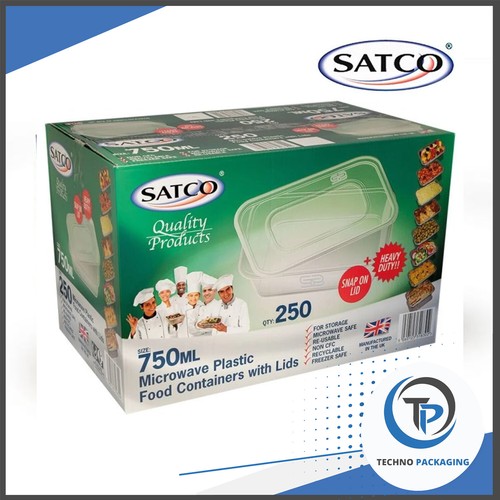 Satco Clear Plastic Food Containers With Lids Microwave Freezer Safe ...