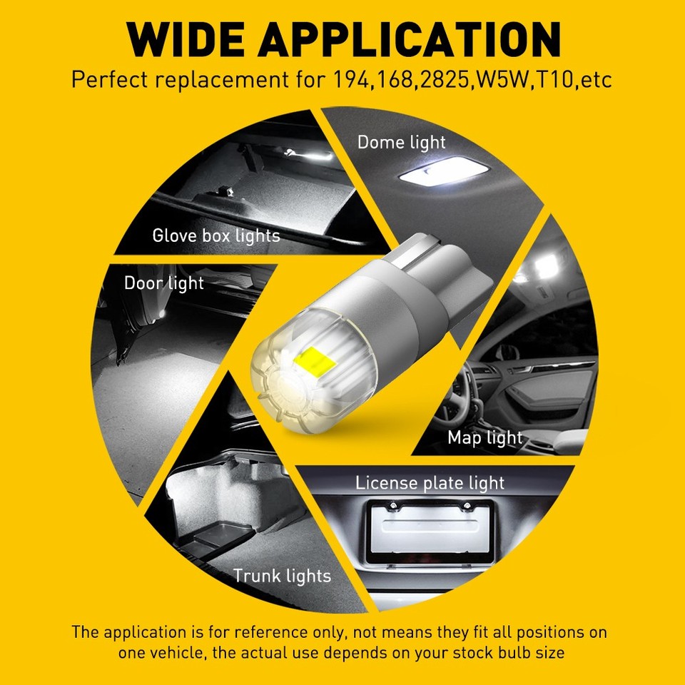 2PC SMD 501 T10 LED BULBS SIDELIGHTS SUPER PURE WHITE CANBUS 5W UK ...