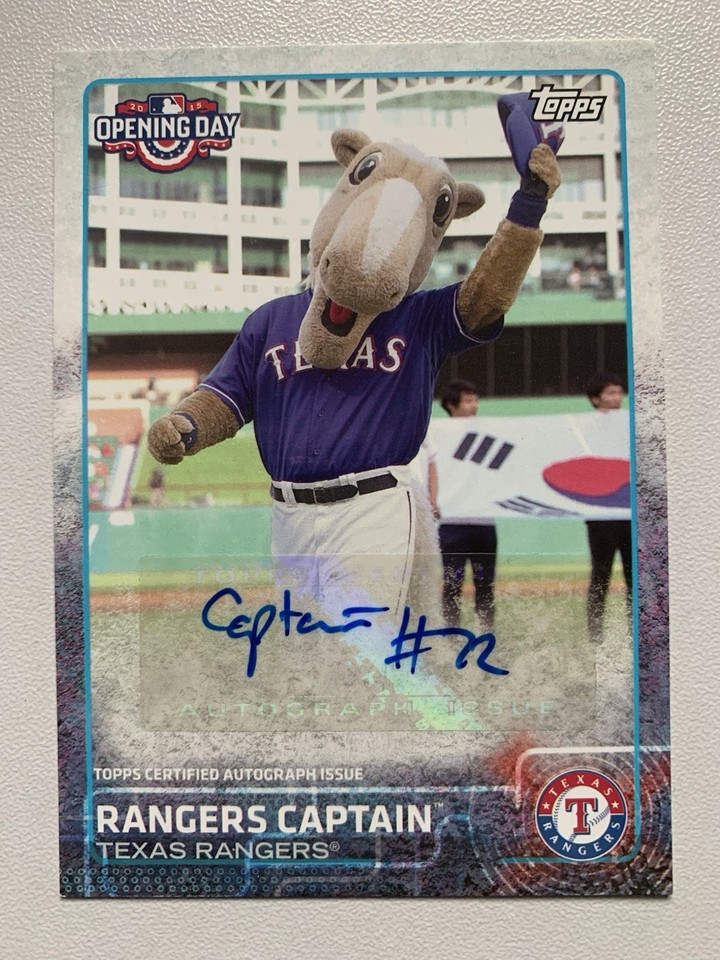 2015 Topps Opening Day Texas Rangers Captain Mascot Baseball Card Auto ...