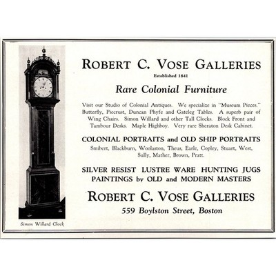 Robert C. Vose Galleries Rare Colonial Furniture Boston MA 1927 Ad SAJ4 ...
