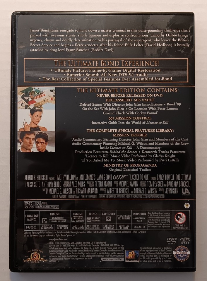 James Bond Ultimate Edition Volume 2 DVD Box Set (MGM Studios, 2006) 5 ...