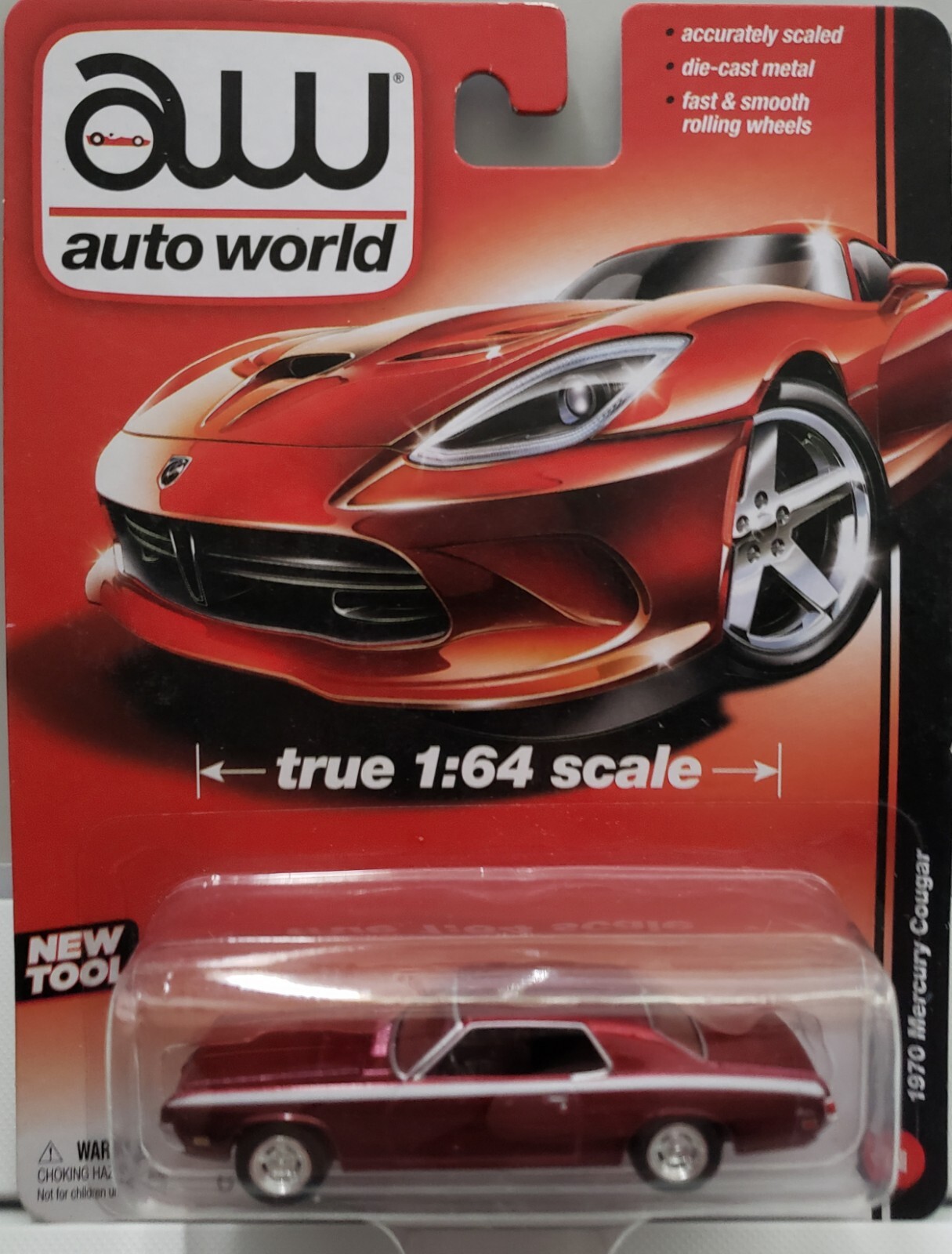 Auto World 2013 Vintage Muscle Ultra Red 1:64 1970 Mercury Cougar Chase ...