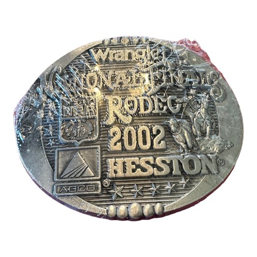 Belt Buckle Hesston 2002 Wrangler National Finals Rodeo Montana ...