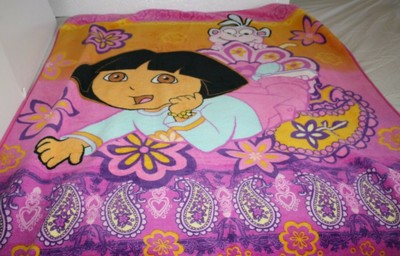 Dora The Explorer Fleece Blanket Warm Throw 50" x 60" Pink Purple ...