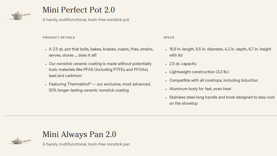 Our Place Mini Home Cook Duo Mini Always Pan + Mini Perfect Pot - STEAM ...