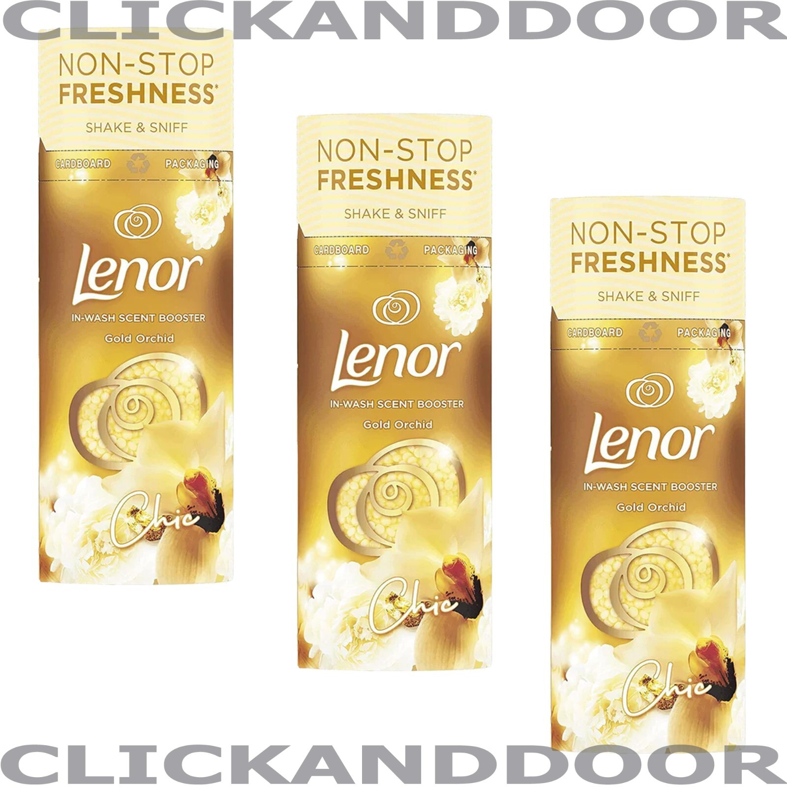 3 X Lenor Laundry Perfume In-Wash Scent Booster Beads Shake & Sniff Non ...