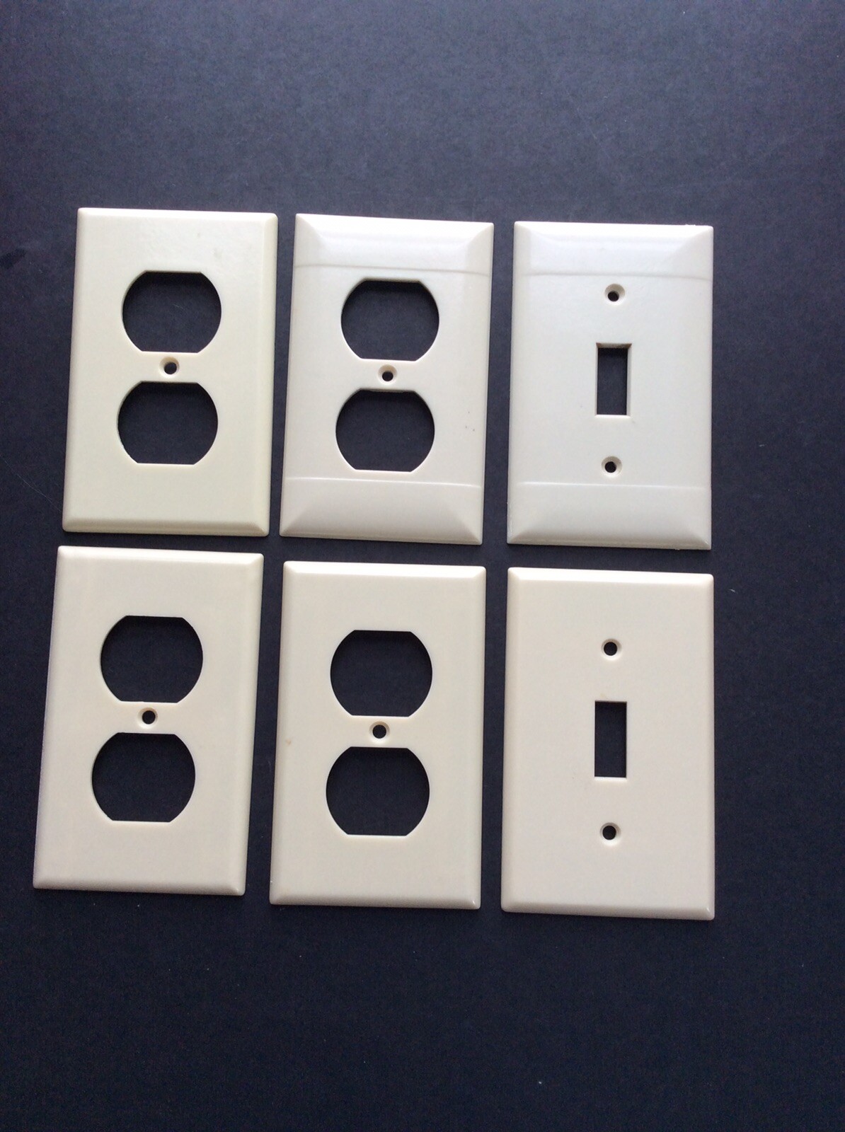 Lot Of 6 Vtg Ivory Light Switch Plates & Outlet Covers Leviton & Sierra ...