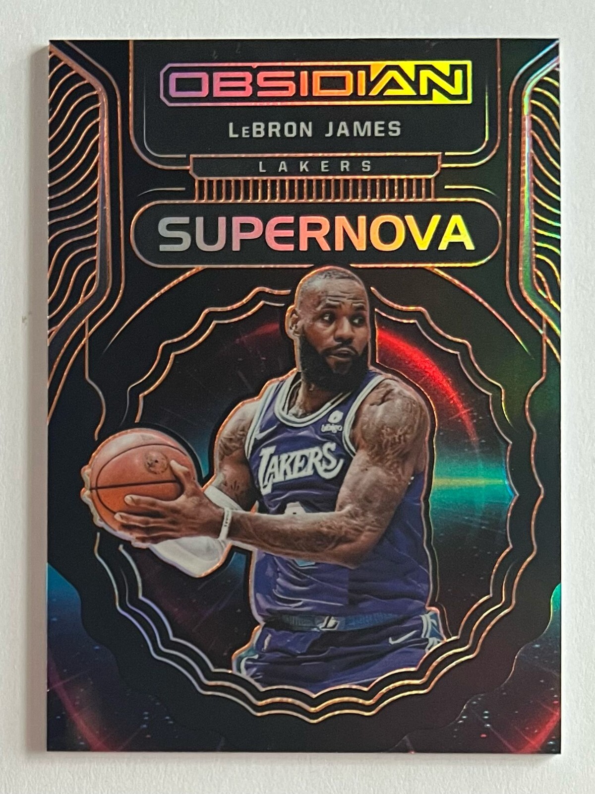 2021-22 Panini Obsidian Supernova #6 LeBron James Red Etch /35 LAKERS ...