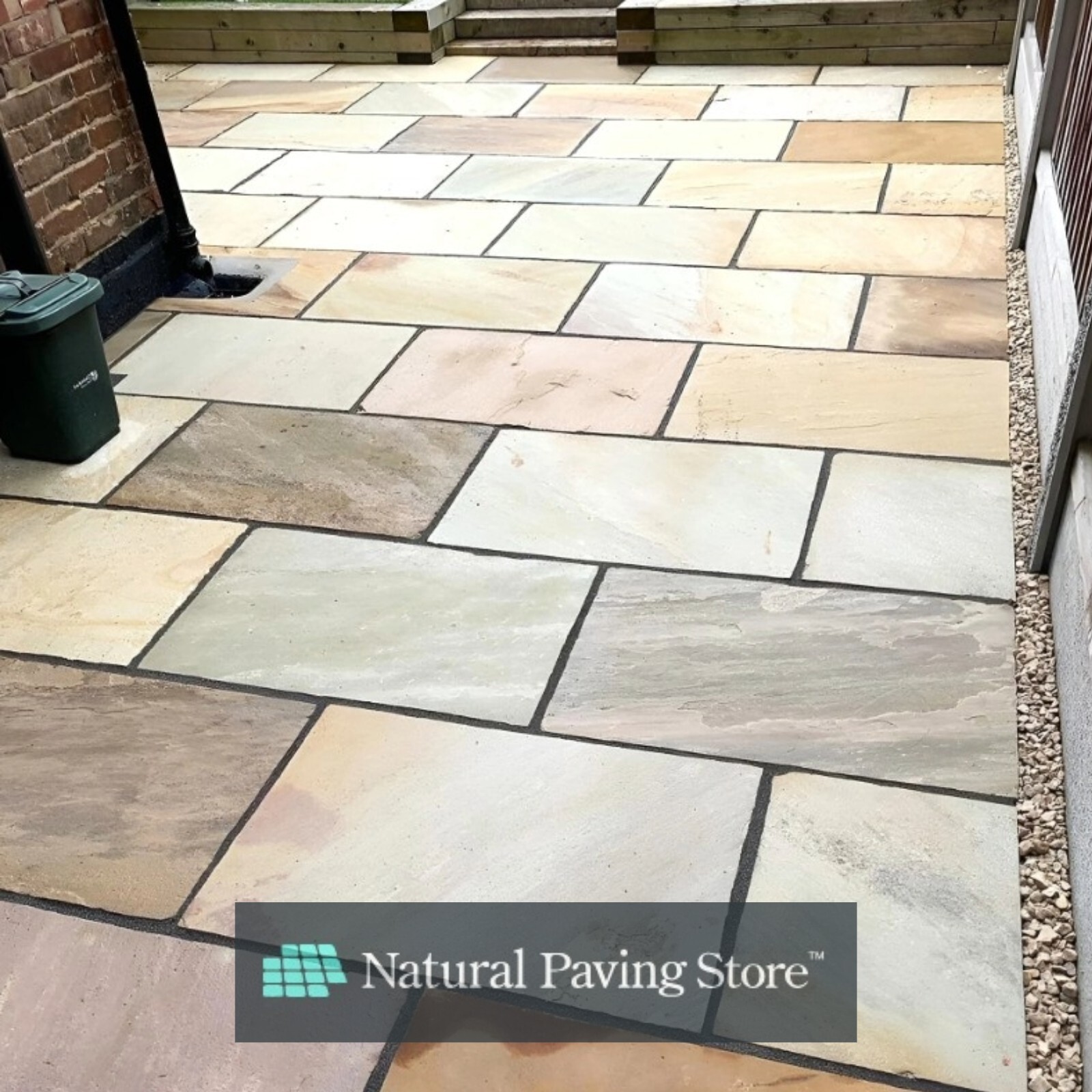Indian Sandstone Paving Slabs Fossil Mint Patio Flags 600x900 22mm ...