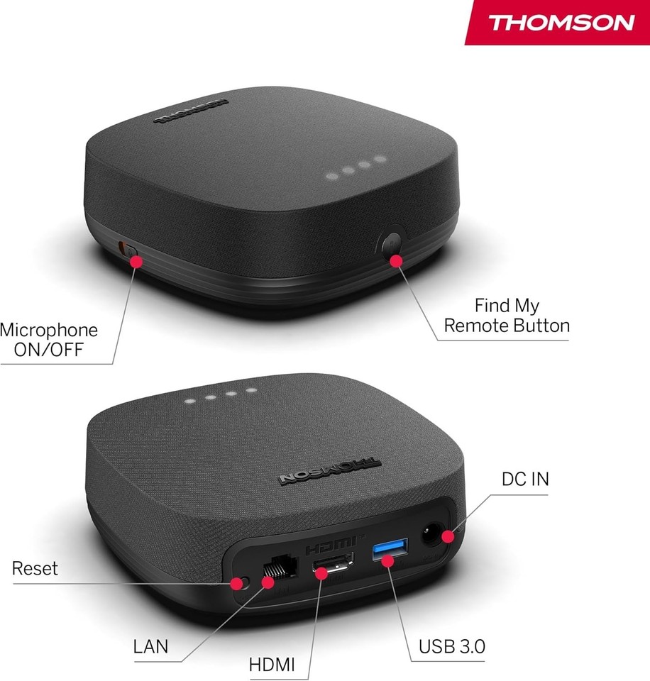Thomson Streaming Box 270UK Plus, Built-in Speaker for Voice Control ...