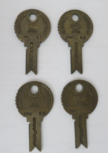 4 - Vintage BELL LOCK Detroit keys coin op ,phone , soda, slot machine ...