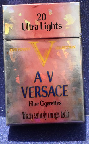 filter cigarettes Empty pack Vintage with inset A V Versace light ...