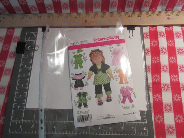 Capri Pants Clothes 2sew for AG 18in Doll Pattern Simplicity 2458 ...