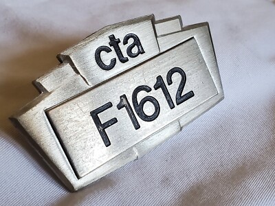 VINTAGE cta CHICAGO TRANSIT AUTHORITY F1612 OPERATOR ID CAP BADGE | eBay