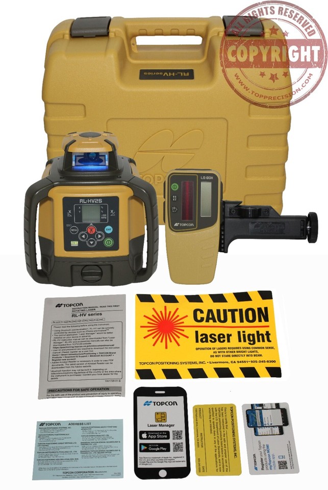 TOPCON RL-HV2S SELF LEVELING DUAL SLOPE ROTARY LASER LEVEL,GRADE ...