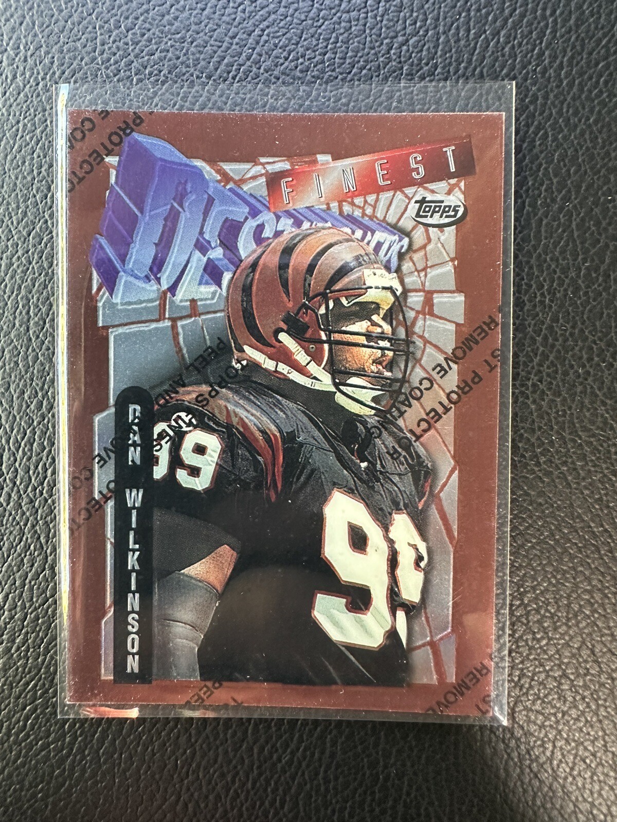 1996 Topps Finest Destroyers Bengals Dan Wilkinson Football Card #92 (b ...