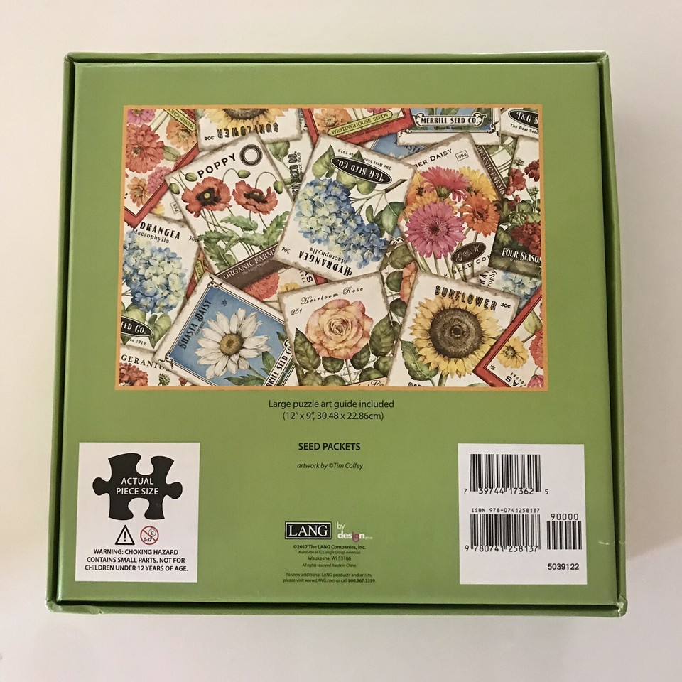 Lang Jigsaw Puzzle Seed Packets by Tim Coffey Gardening Art 500 pieces ...