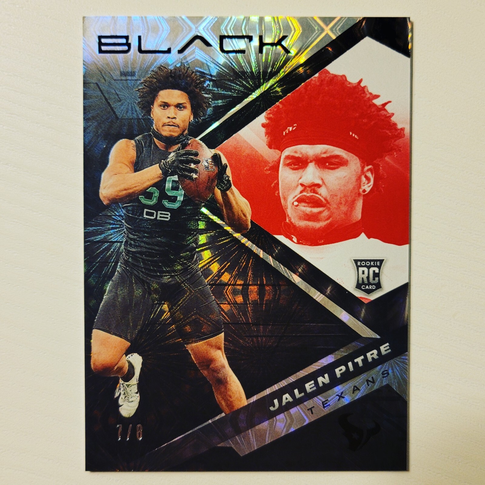 2022 Panini Black Rookies # 158 Jalen Pitre Ruby FOTL /8 Houston Texans ...