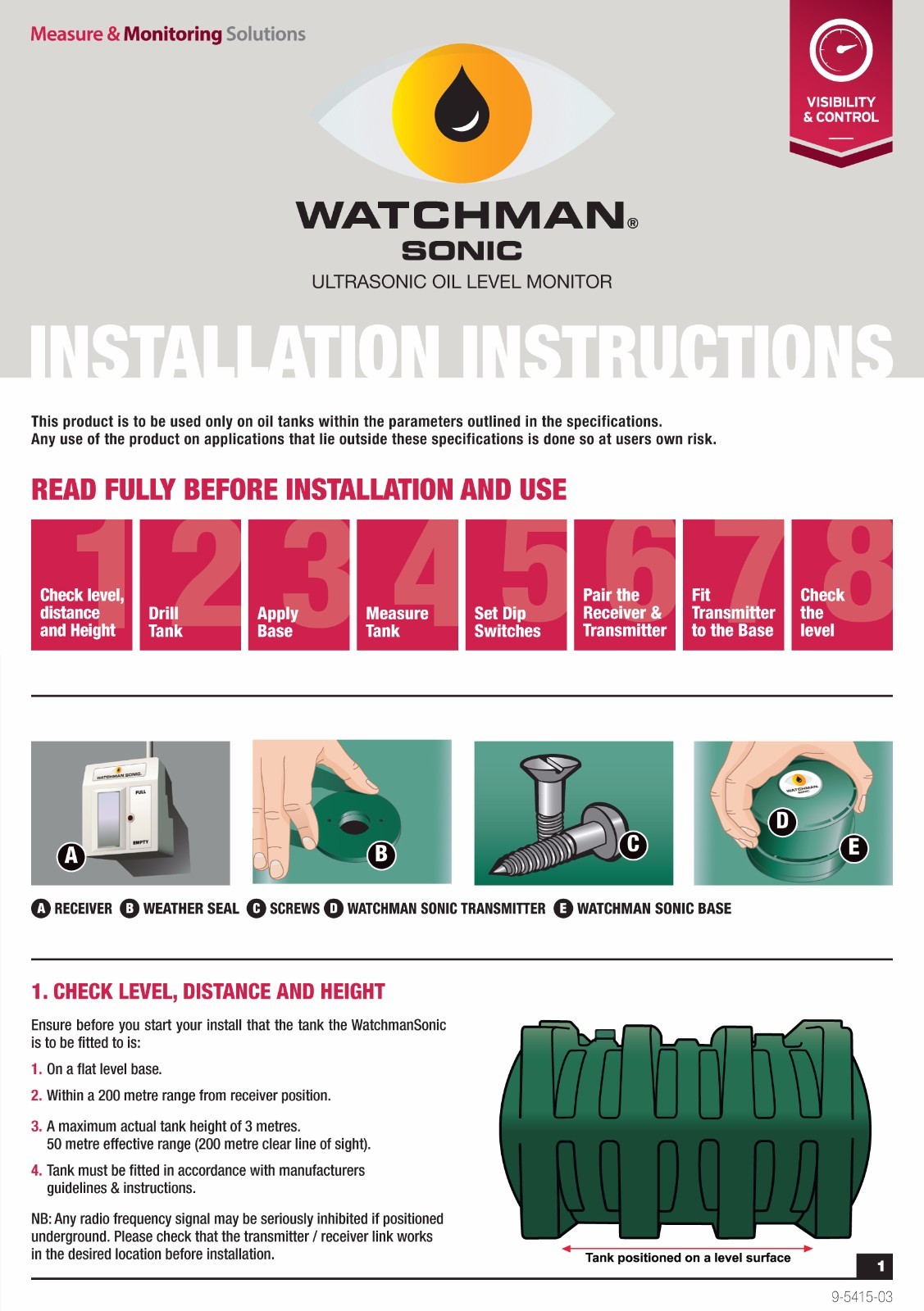 Kingspan Environmental Watchman Sonic Oil Level Monitor for sale online ...