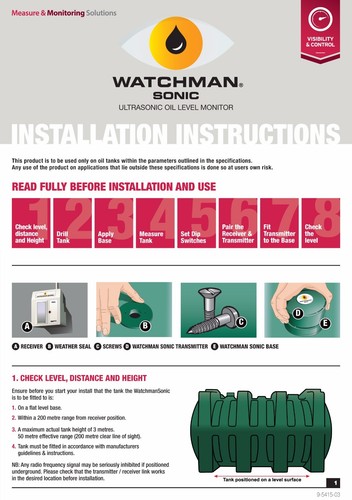 Kingspan Environmental Watchman Sonic Oil Level Monitor for sale online ...