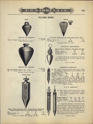 1915 PAPER AD Plumb Bob Stanley Adjustable Wing Divider Calipers ...