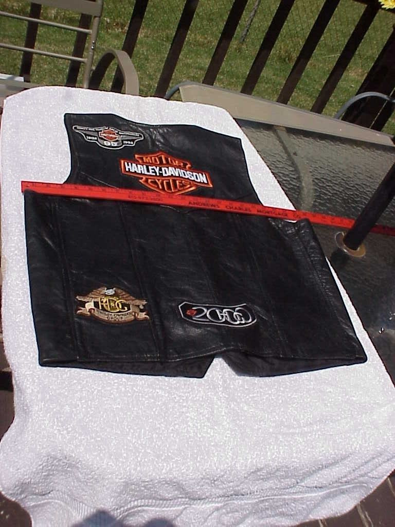 HARLEY DAVIDSON / PRO RIDER LEATHER VEST MENS LARGE … - Gem