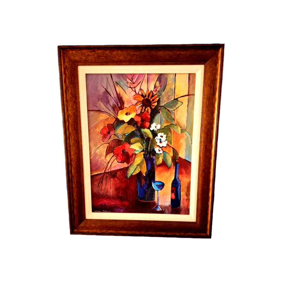 Original still life oil painting Artist Signed Warren Cullar 25x31" | eBay