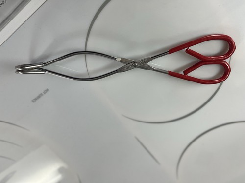 Vintage Ekco 10 1/2" Scissor Tongs ~ Red Rubber Handle Made in USA | eBay