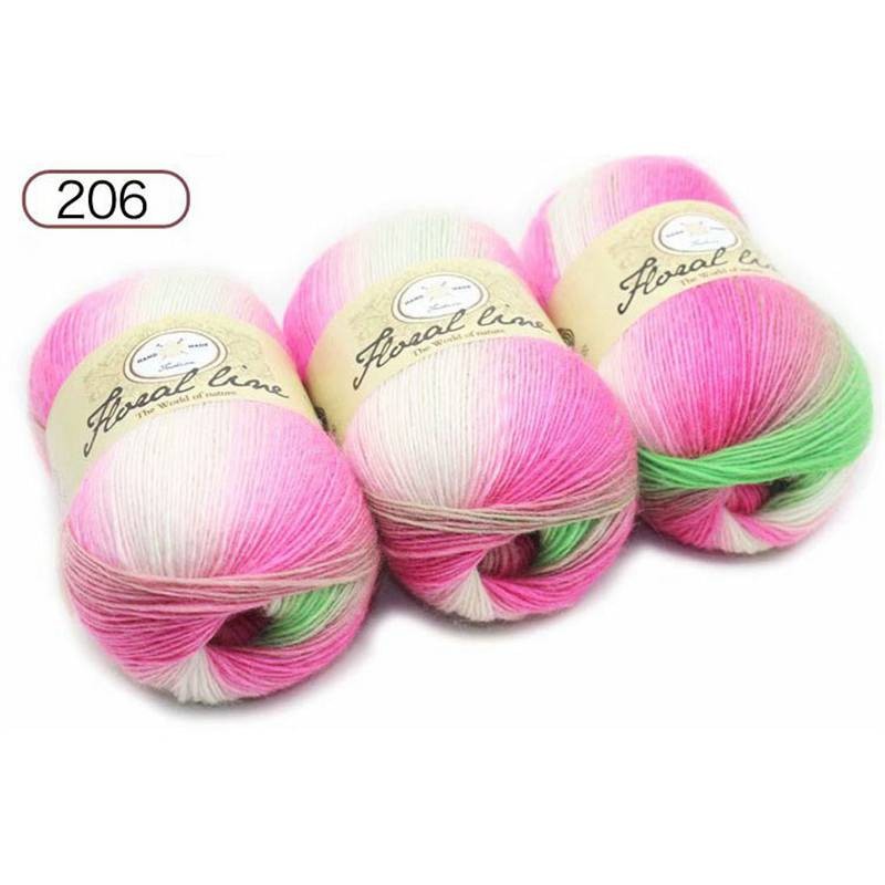 Rainbow Line 60% Wool Wool Strand Single DIY Hand Woven Wool 100G High ...