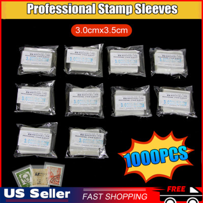 Lot 1000 Pcs Stamp Sleeves Holders Professional Collection Protection ...