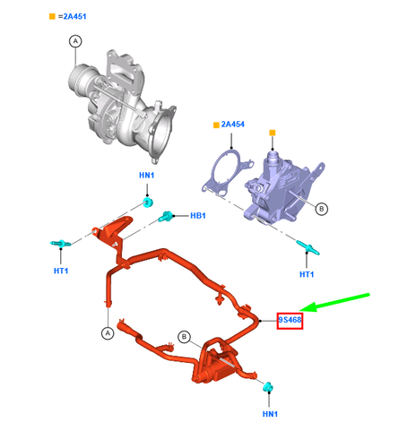 FORD GRAND C-MAX MK2 Brake Servo Vacuum Hose 2070880 F1FG-9S468-AD NEW ...